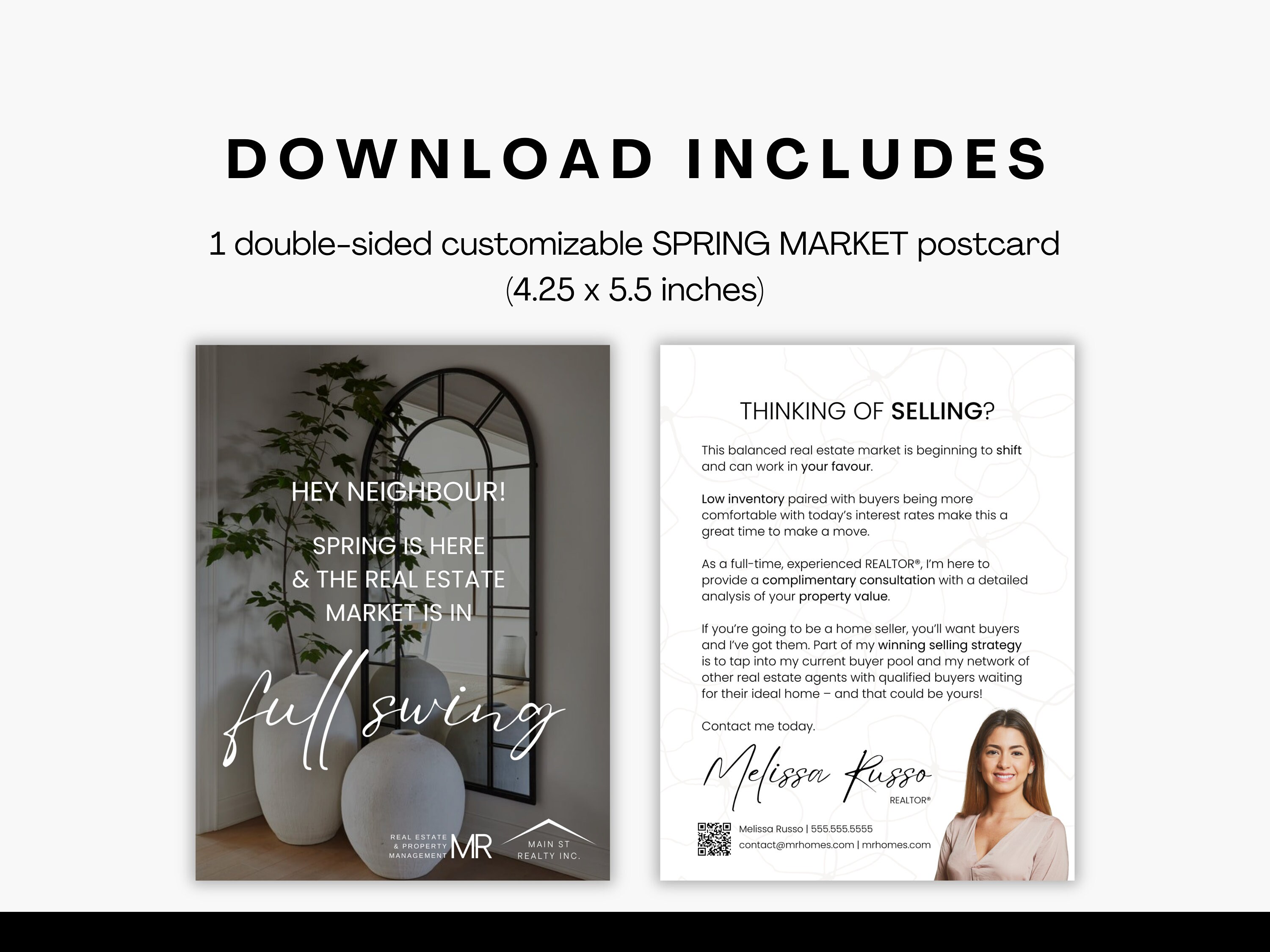 Real Estate Spring Market Postcard Agent Marketing | Realtor ...