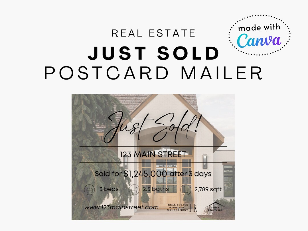 Just Sold Postcard Real Estate Agent Marketing Realtor Neighbourhood ...