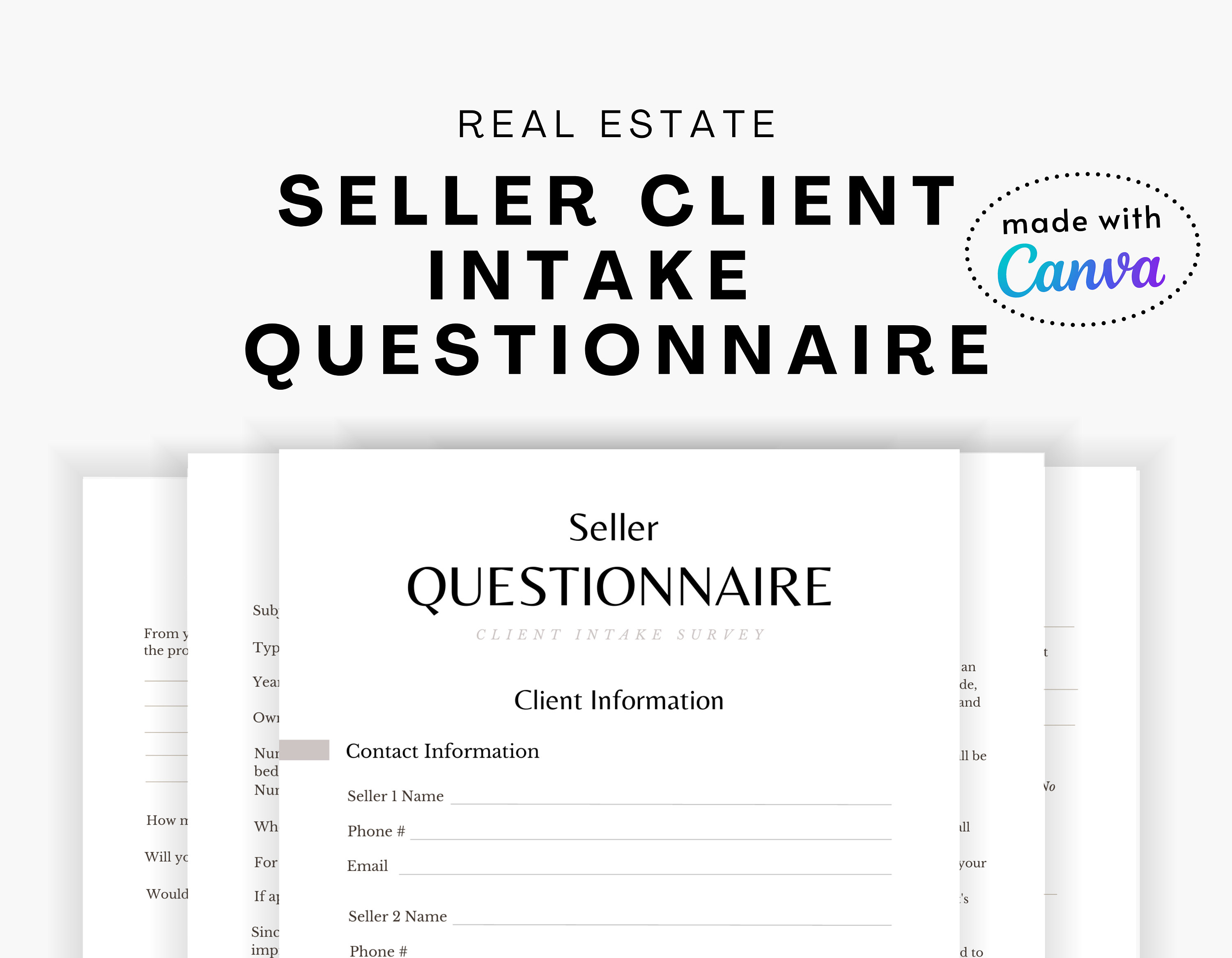 Modern Seller Questionnaire Canva Template, Aesthetic Seller Survey ...