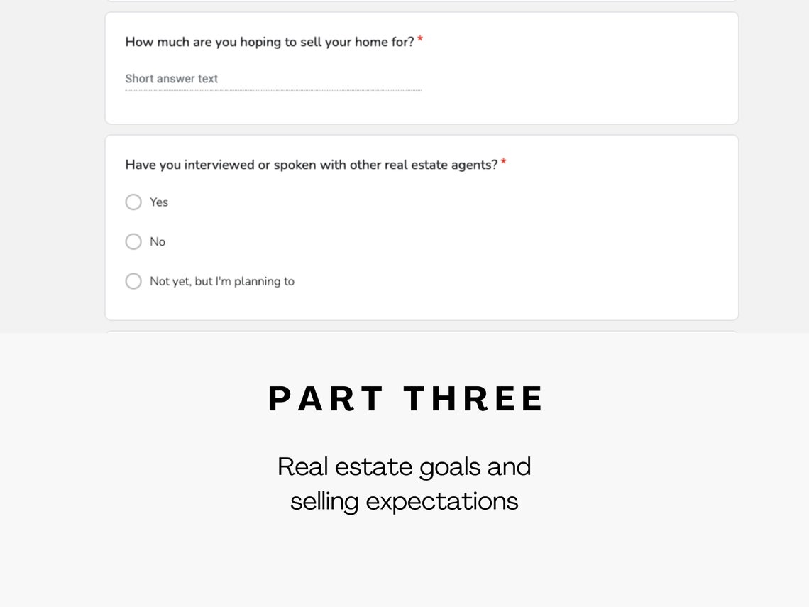 Seller Questionnaire Google Forms Template, Black and White Aesthetic ...
