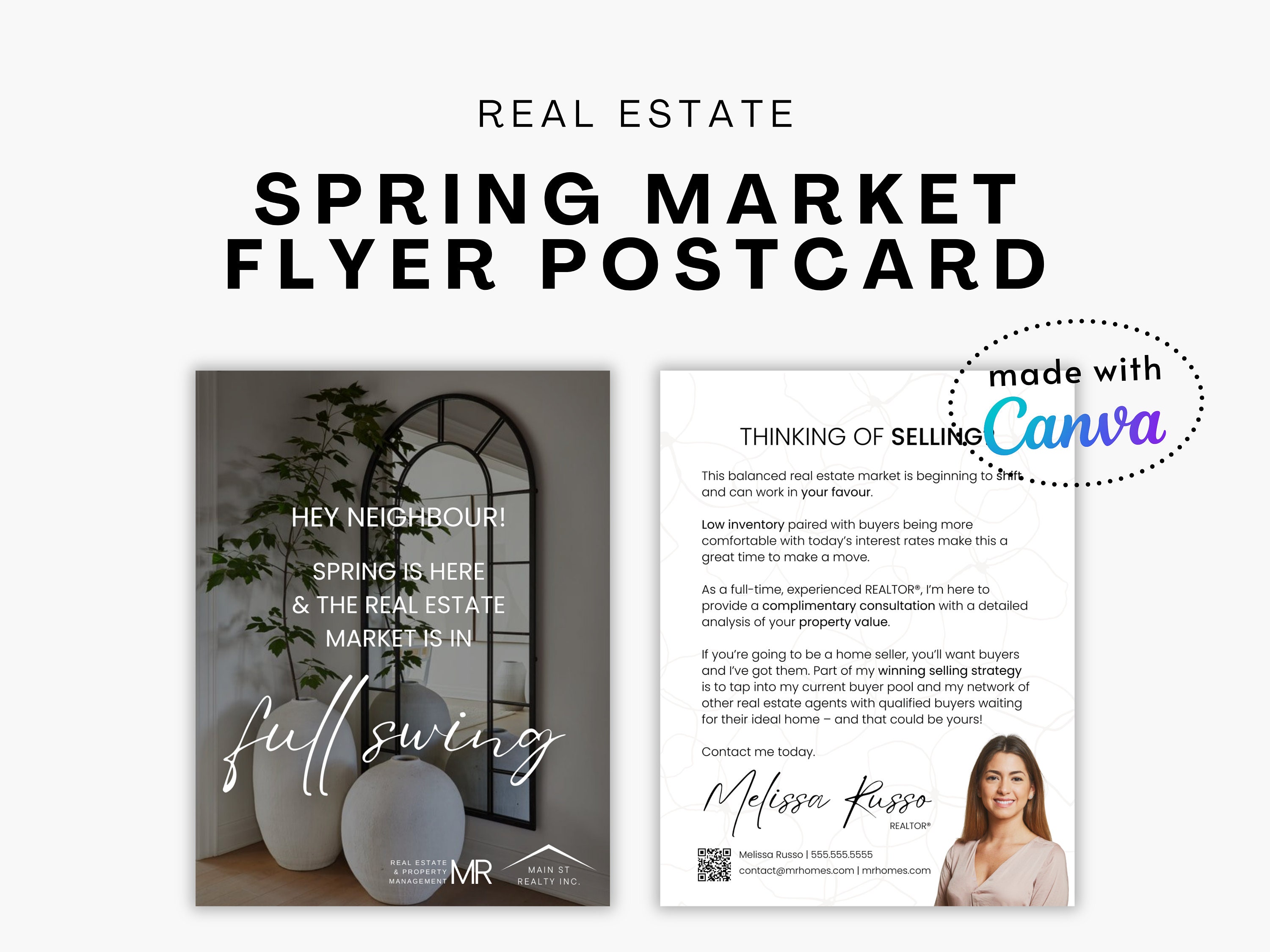 Real Estate Spring Market Postcard Agent Marketing | Realtor ...