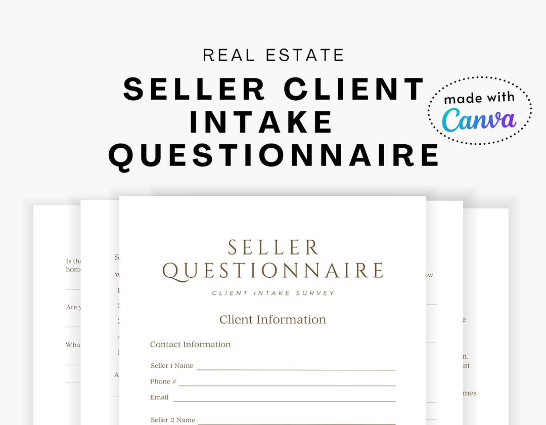Neutral Seller Questionnaire Canva Template, Aesthetic Seller Survey ...