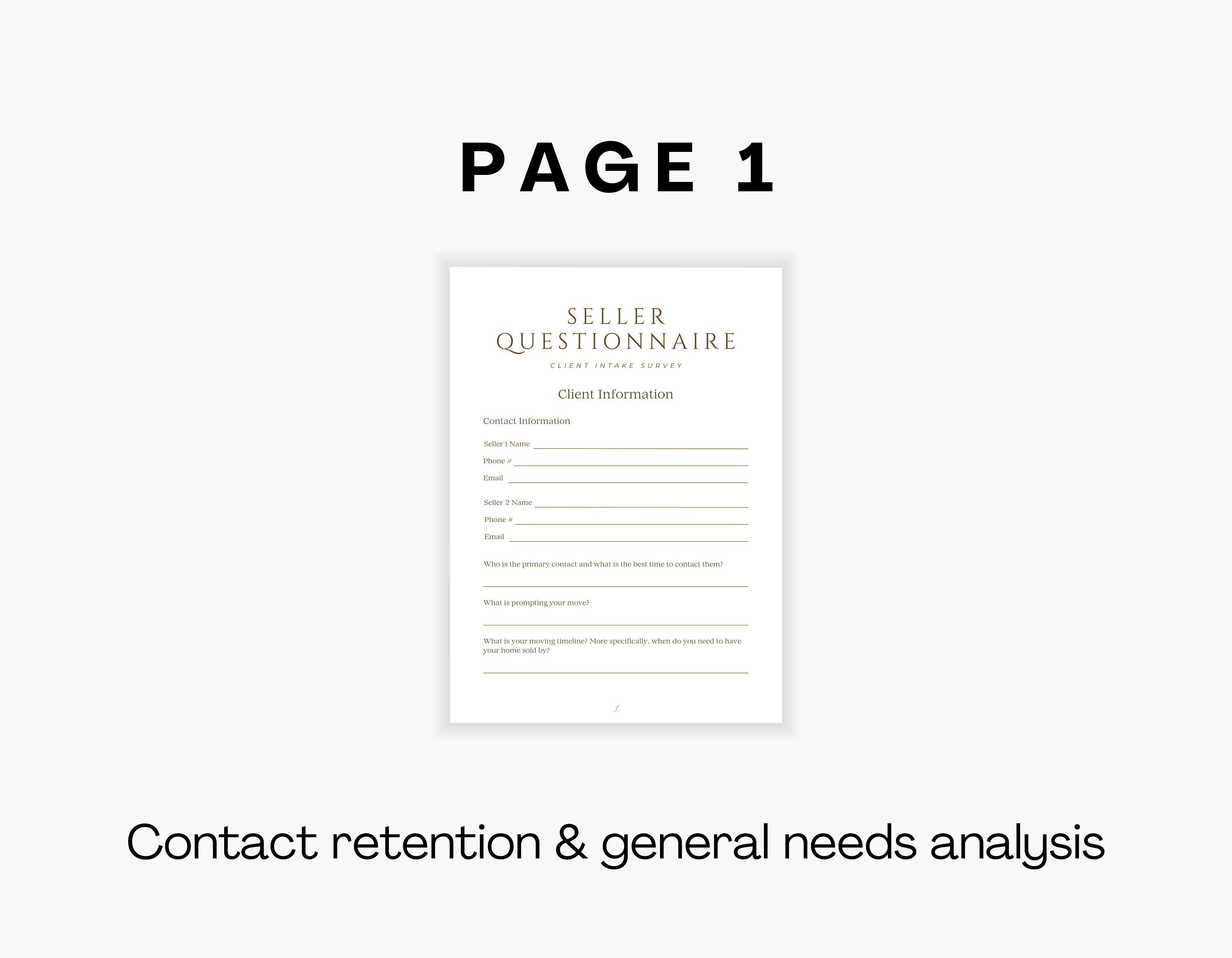 Neutral Seller Questionnaire Canva Template, Aesthetic Seller Survey ...