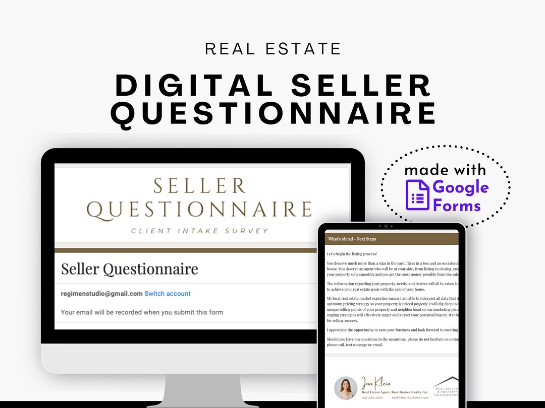 Seller Questionnaire Google Forms Template, Neutral Aesthetic Seller ...