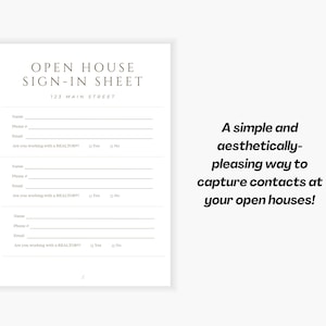 Open House Sign-in Sheet Canva Template | Customizable Neutral Minimal ...