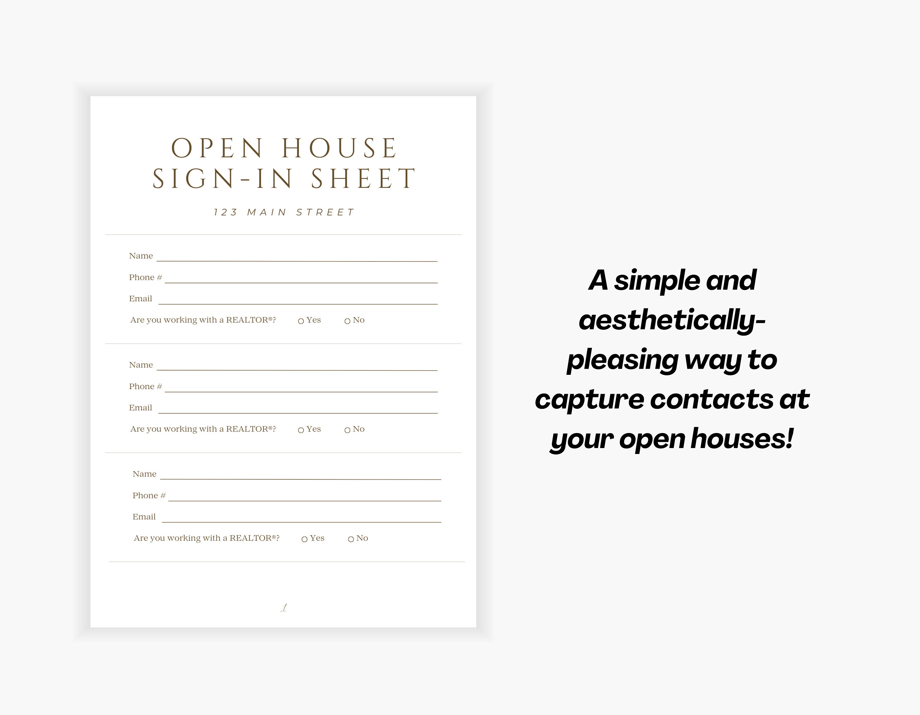 Open House Sign-in Sheet Canva Template | Customizable Neutral Minimal ...