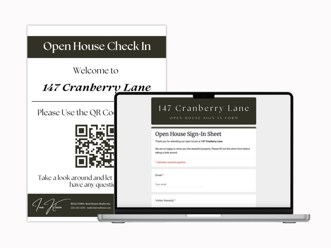Open House Welcome Sign With QR Code + Form (canva & Google Form) - Etsy