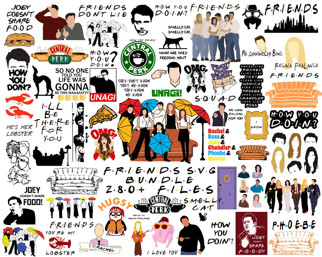 Paquete SVG de amigos, archivos en capas, archivos Central Perk Cut ...