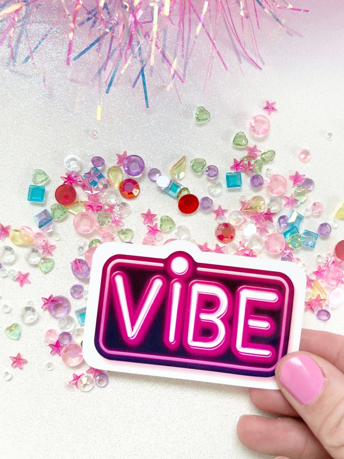 Neon Vibe Sign Sticker - Etsy