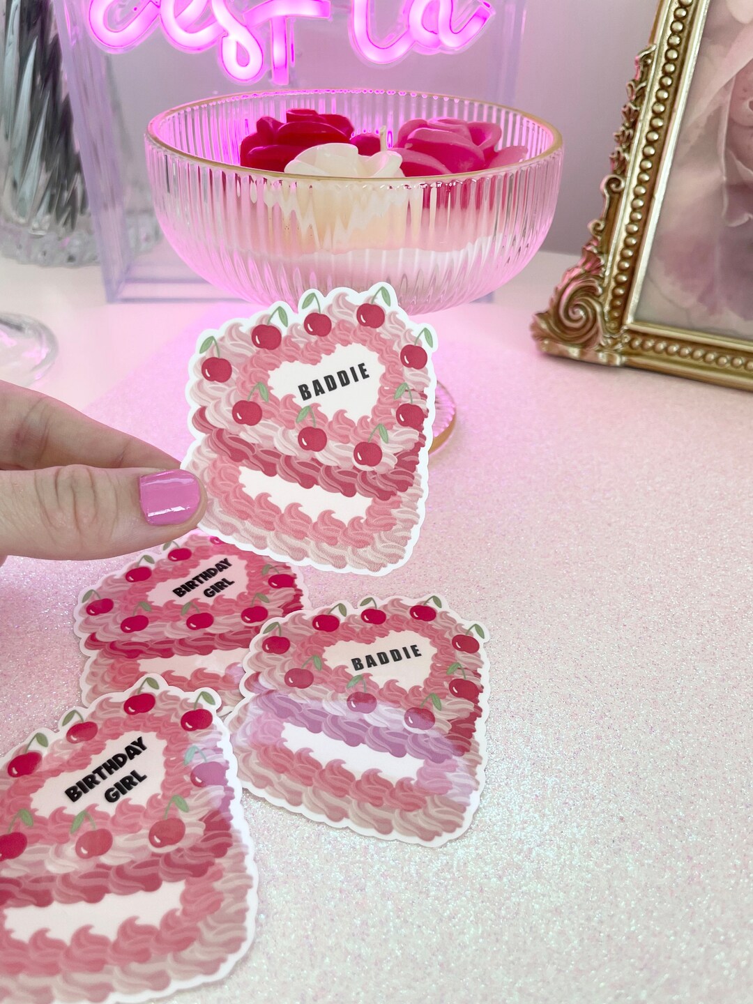 Vintage Heart Cake Sticker, Baddie or Birthday Girl Sticker - Etsy
