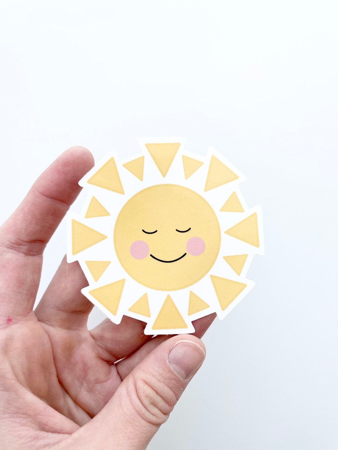 Smiley Face Sun Sticker - Etsy