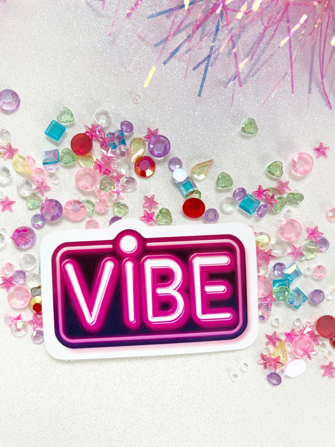 Neon Vibe Sign Sticker - Etsy