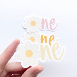 One With Daisy Sticker, Groovy First Birthday Sticker - Etsy