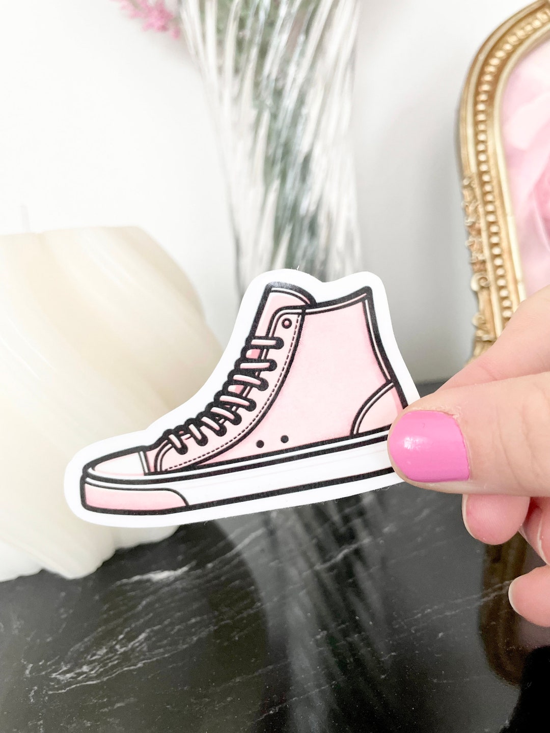 Pink Converse Shoe Sticker - Etsy