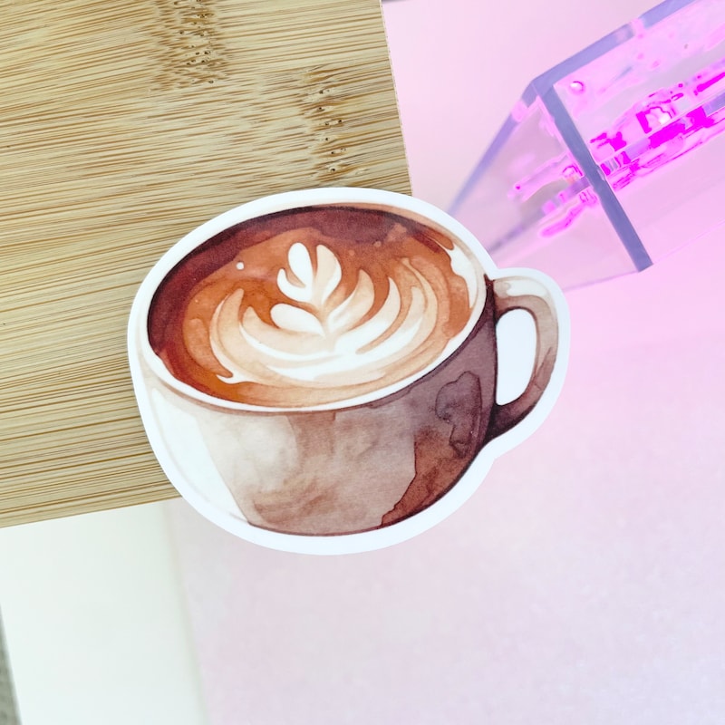 Latte Sticker - Etsy