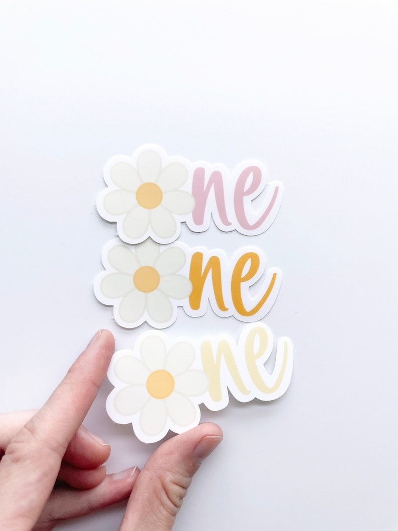 One With Daisy Sticker, Groovy First Birthday Sticker - Etsy