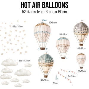 Watercolor Airplane & Hot Air Balloon Wall Decals: Nursery Decor - Etsy