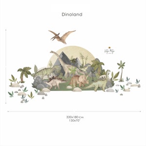 Dinoland Wall Decal Dinosaurs Nursery Wall Decals Dinosaur Wall ...