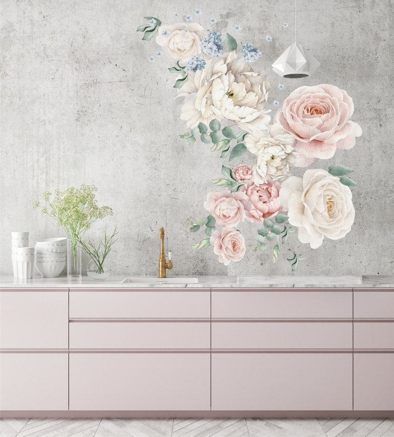 Peony Wall Decal Peony Flowers Wall Sticker Peony Nursery - Etsy