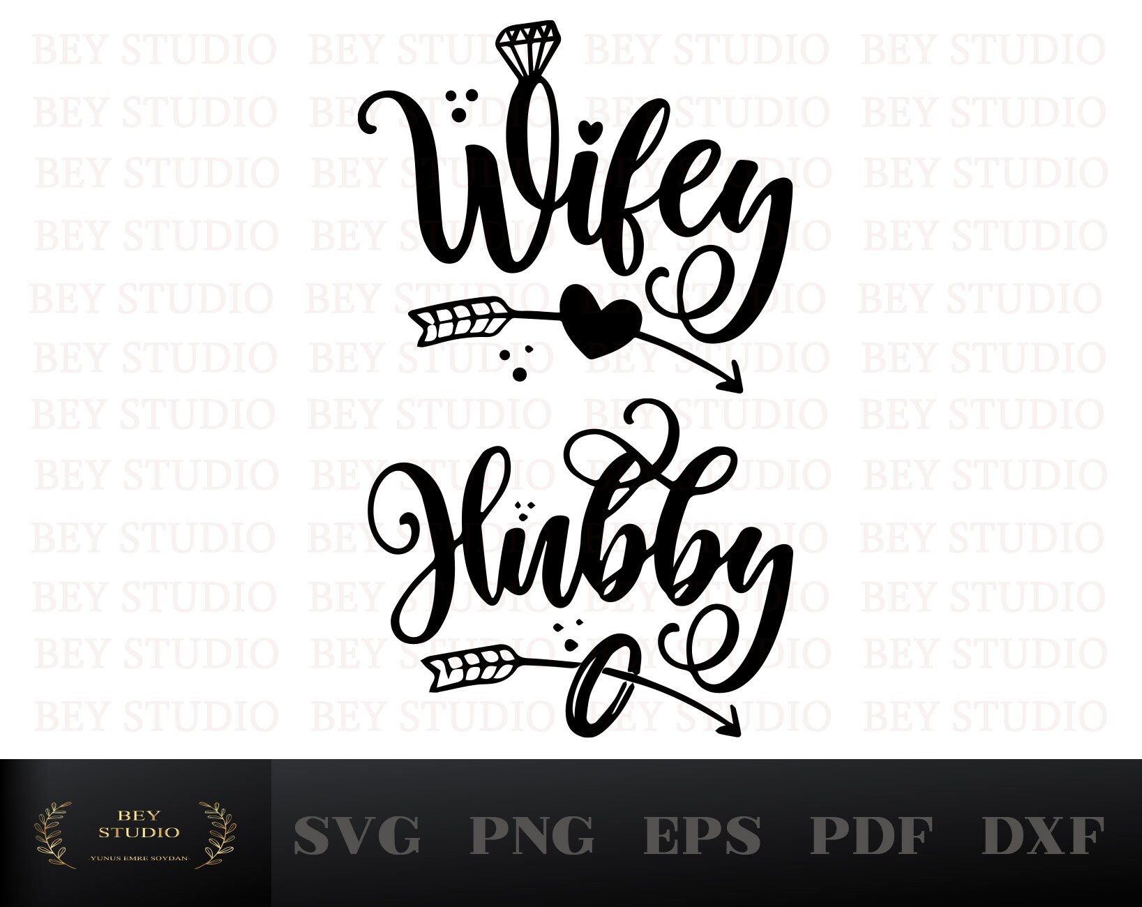 Wifey + Hubby Svg,husband and Wife Svg, Husband Svg, Wife Svg Files for ...