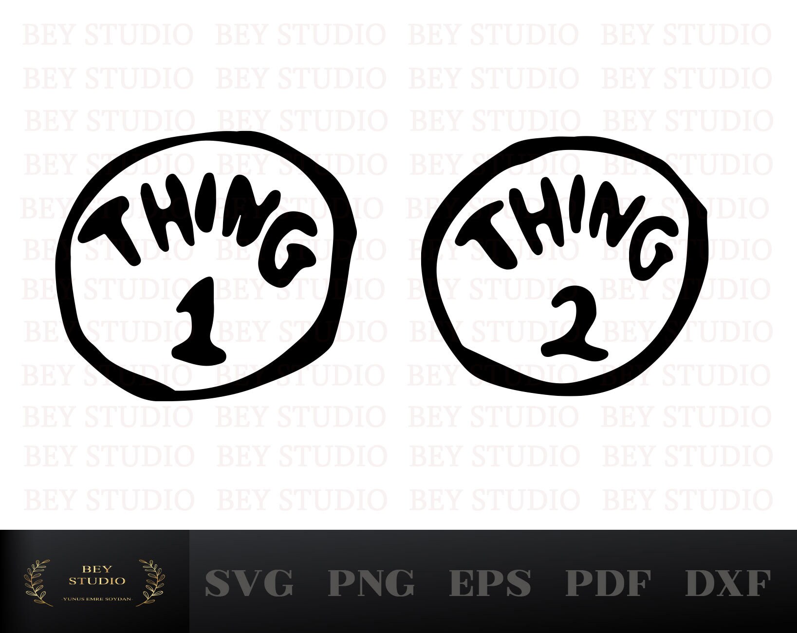 Thing 1 Svg,thing 2 Svg,seuss Svg, Cat in the Hat Svg, Things Svg ...