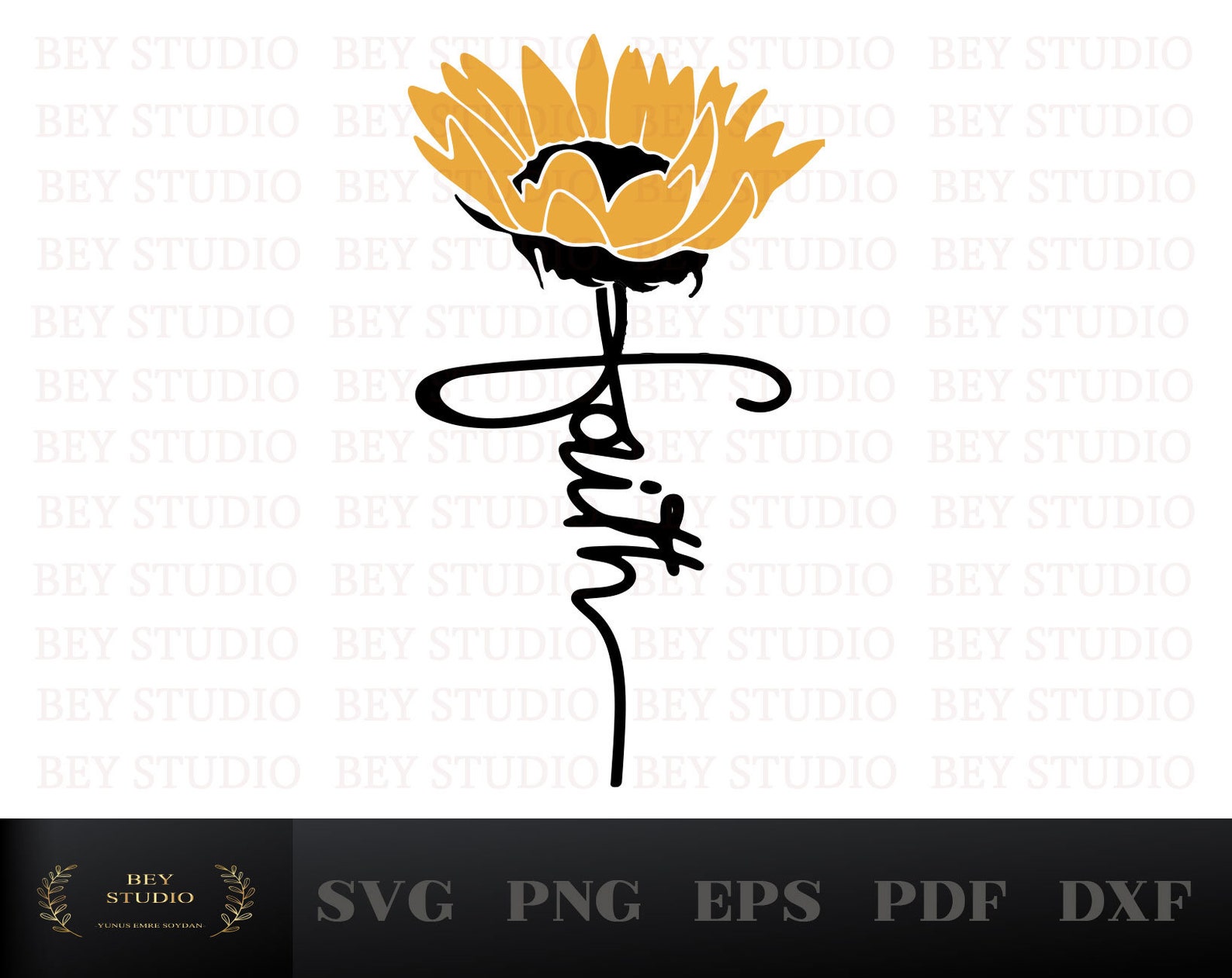 Faith Flower Svg, Flower Svg,faith Cross Svg,calligraphic Cross, Svg ...