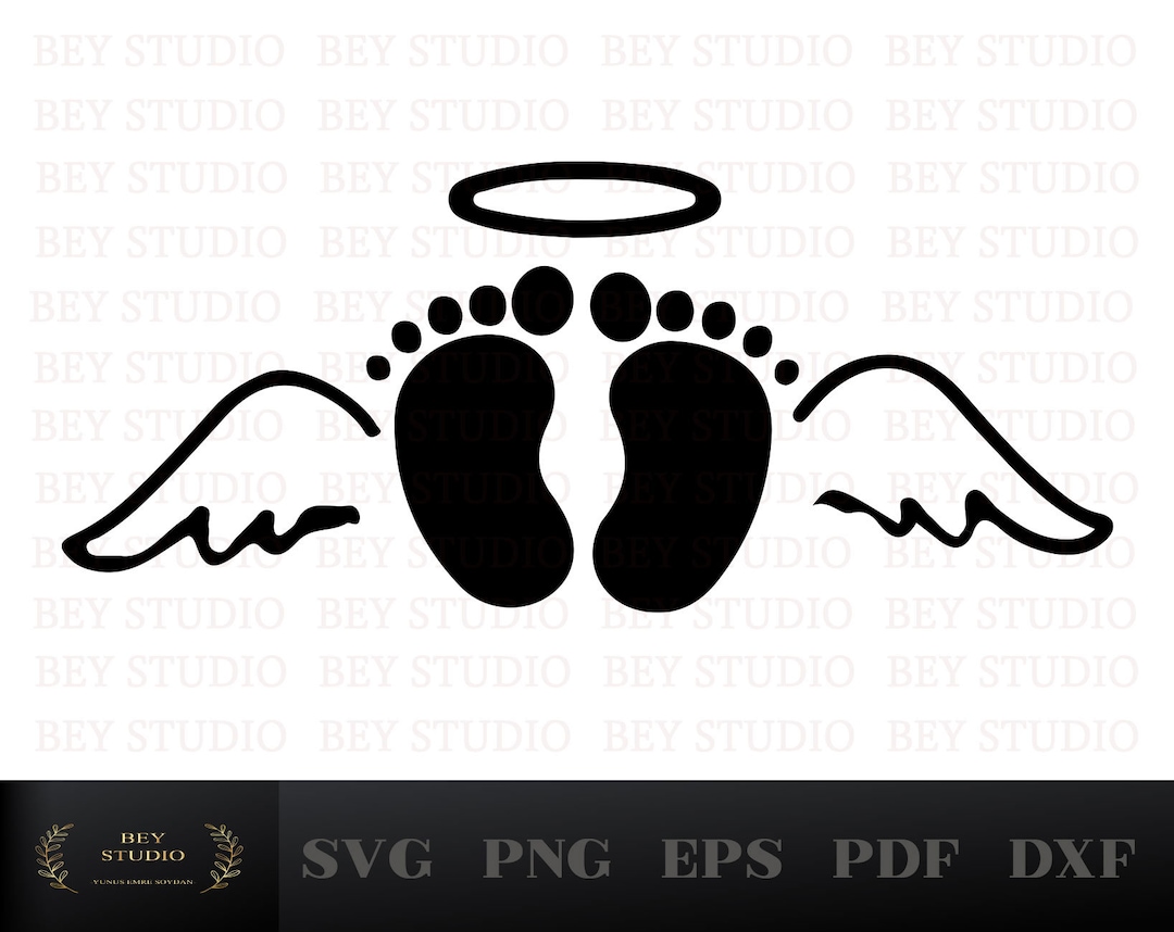 Baby Feet Svg,angel Baby Feet PNG, Angel, Baby Feet Digital Files, Svg ...