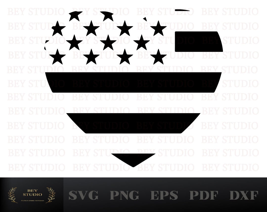 American Flag Heart SVG - USA SVG - Patriotic Americana Svg Eps Dxf Png ...