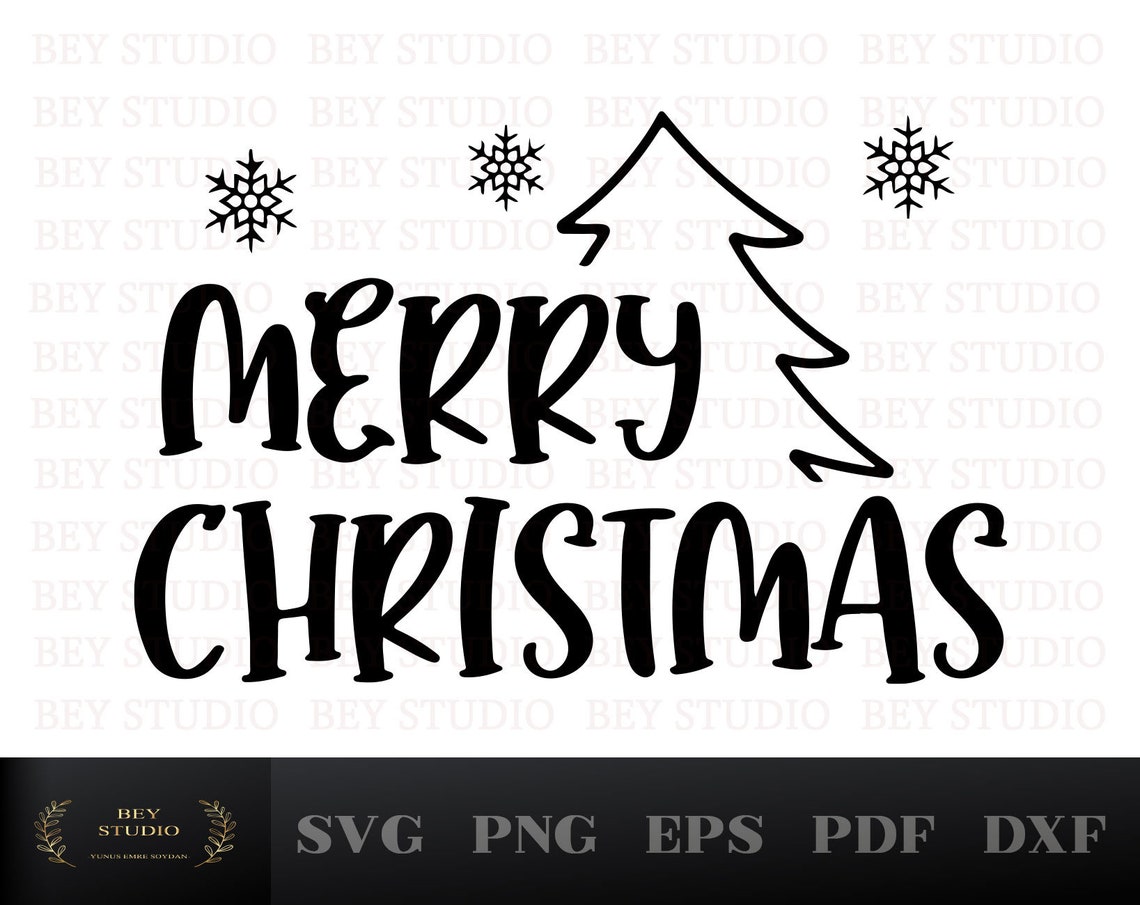 Merry Christmas Svg, Christmas Svg, Christmas Cut File, Dxf File ...