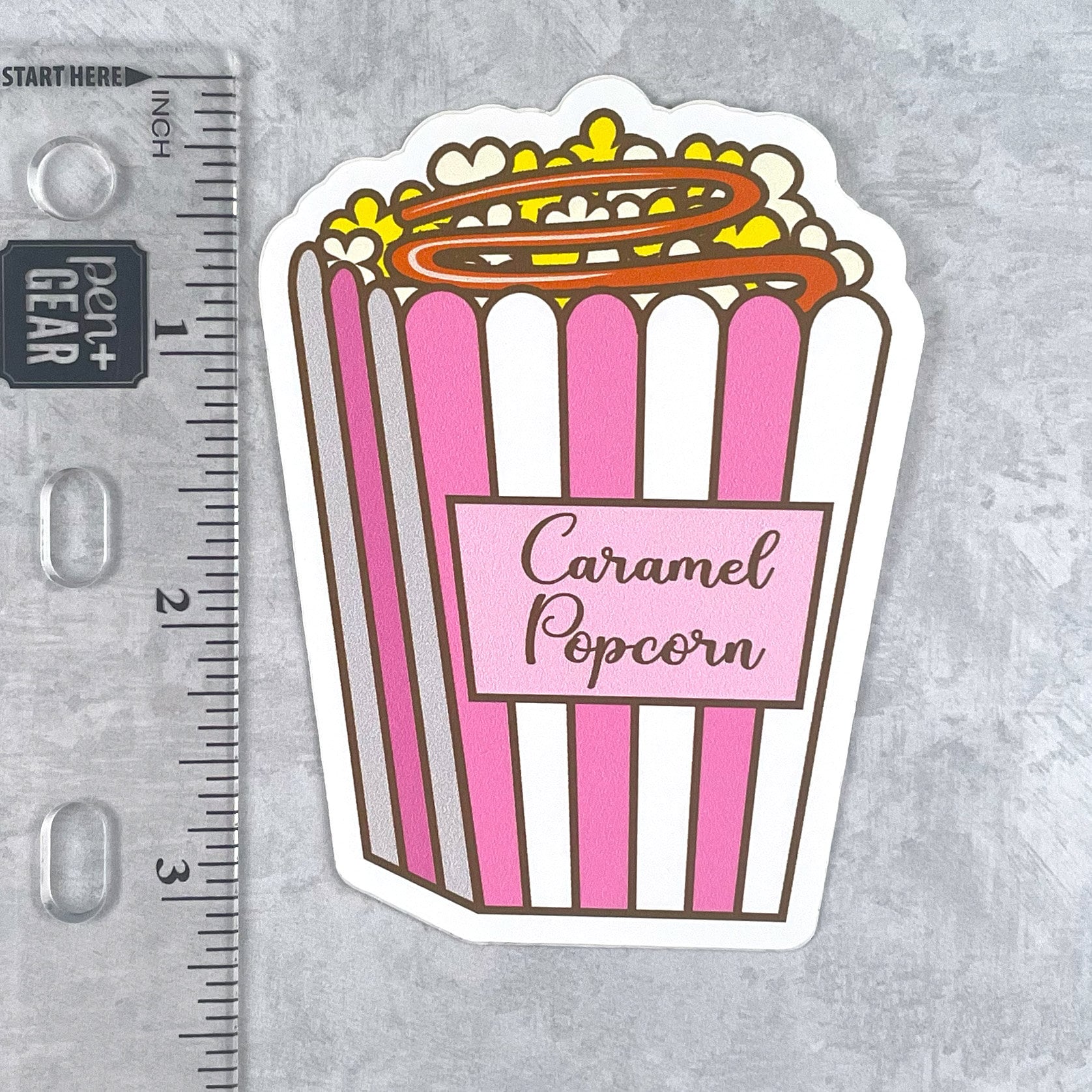 Caramel Popcorn Sticker | Kawaii Food Sticker, Sweet Dessert Sticker ...