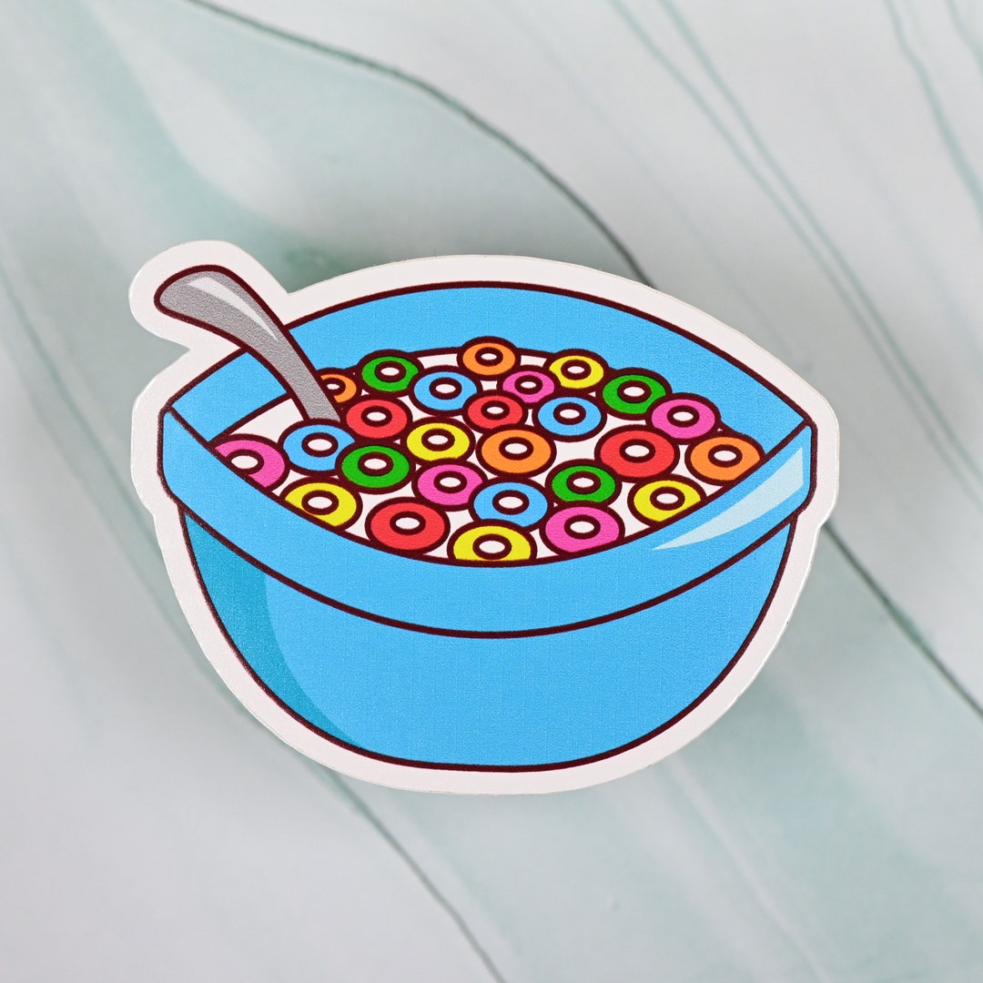 Sticker Cereal Bowl Decor Aesthetic 90s Sticker for Water Bottle Decal ...