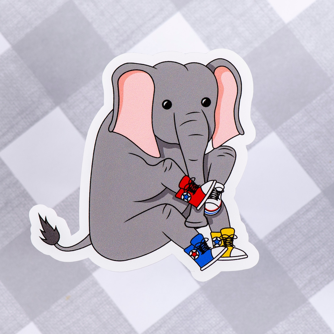 Sticker Elephant Sticker Funny Animal Sticker for Water Bottle Decal ...