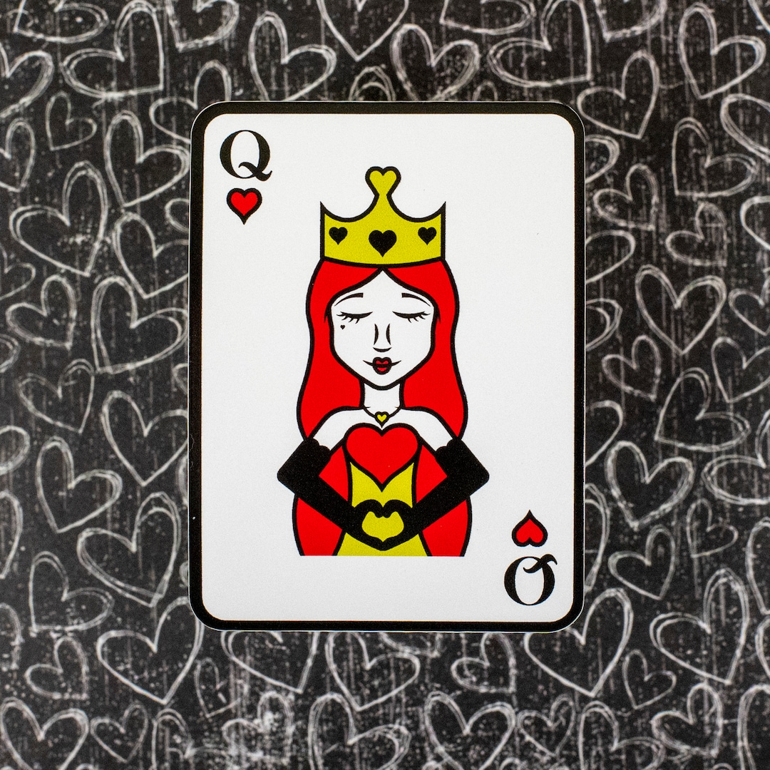 Queen of Hearts, Valentines Day Gift, Girlfriend Gift, Cute Sticker ...