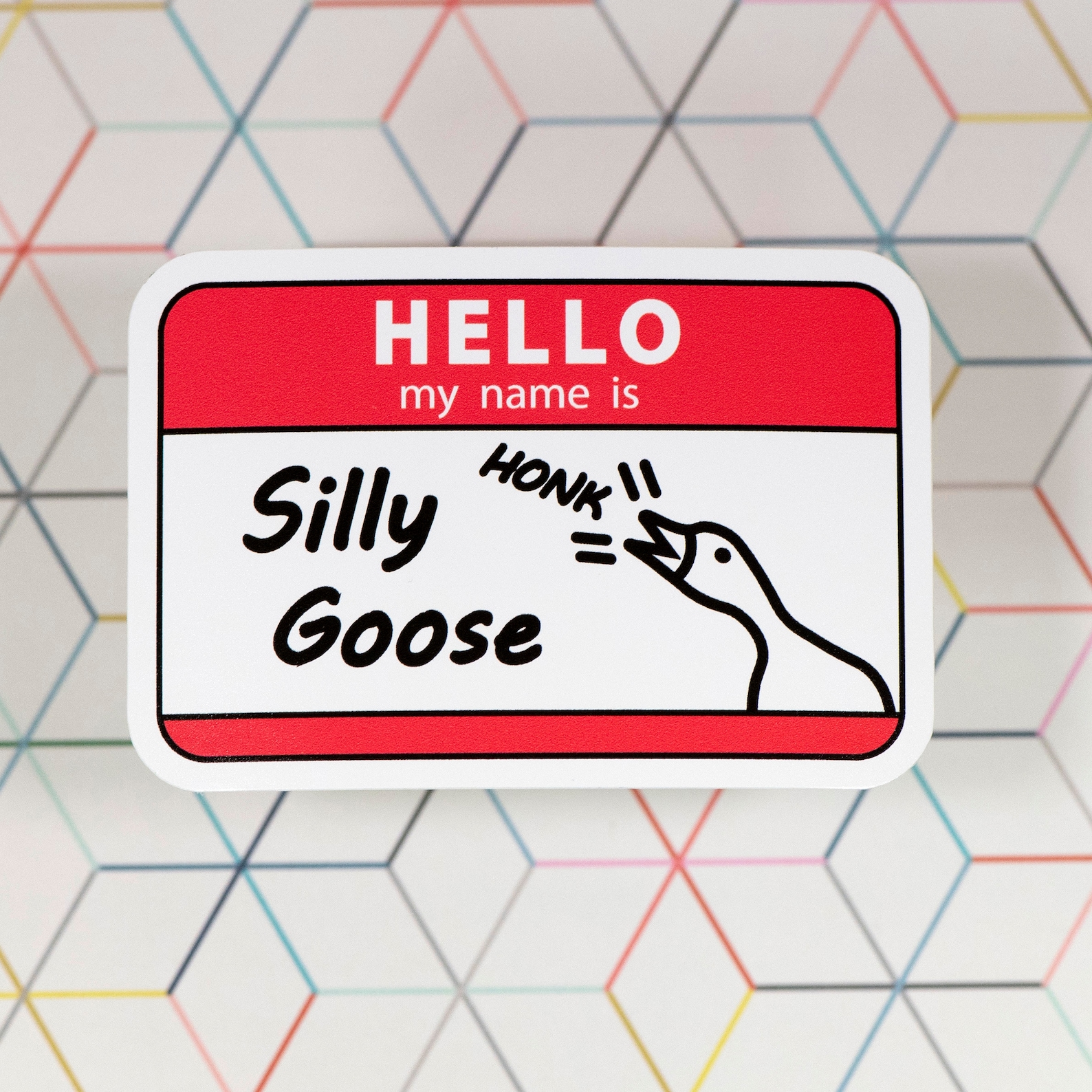 Sticker Silly Goose Sticker Funny Gift for Boss Name Tag Sticker ...