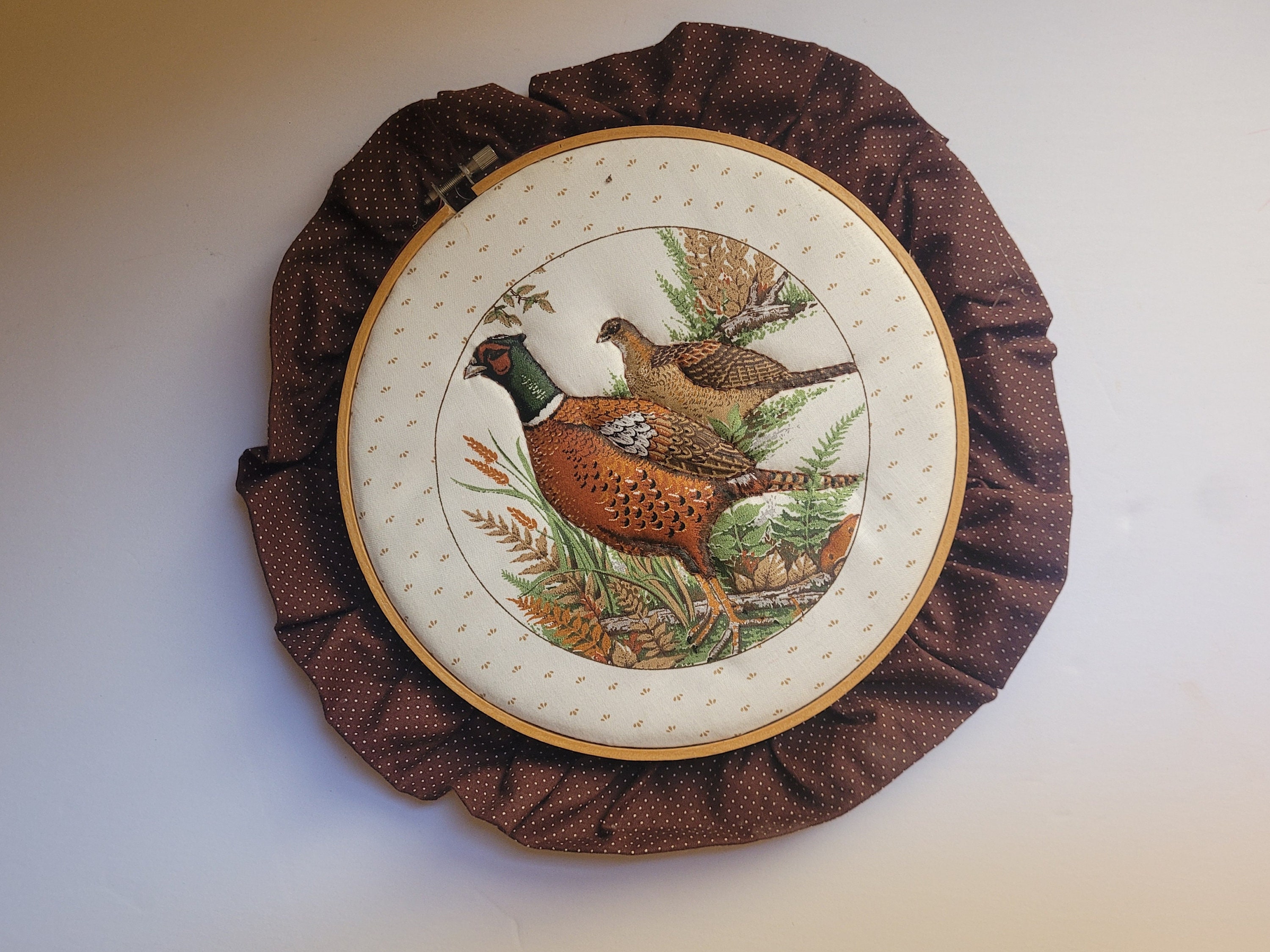 Vintage Pheasant Embroidery Style 3D Raised Fabric Home Decor - Etsy