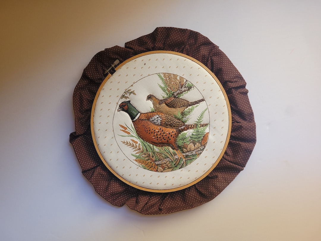 Vintage Pheasant Embroidery Style 3D Raised Fabric Home Decor - Etsy