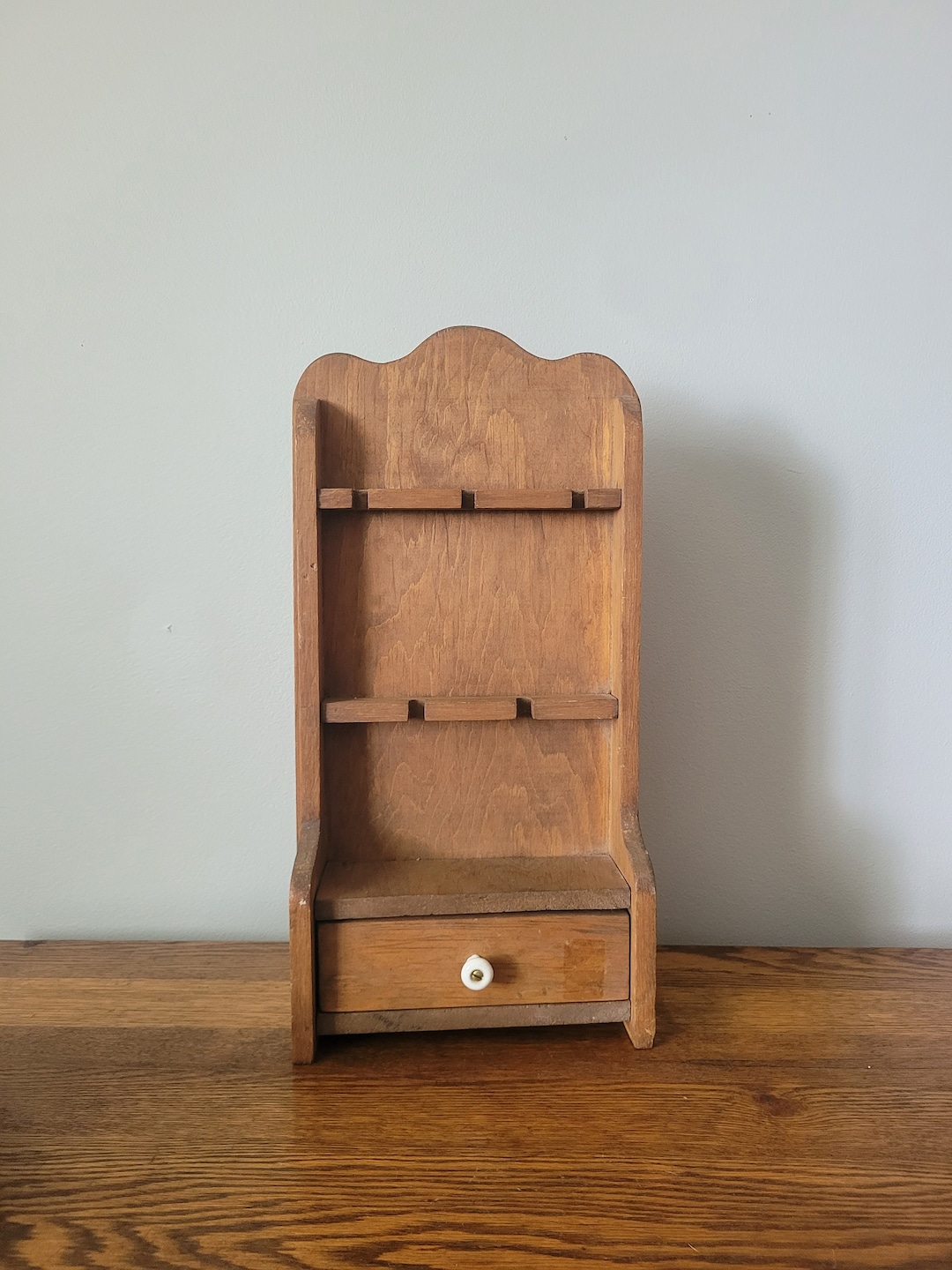 Vintage Wooden Rustic Cottage Kitchen Hanging Spoon Holder or Counter ...