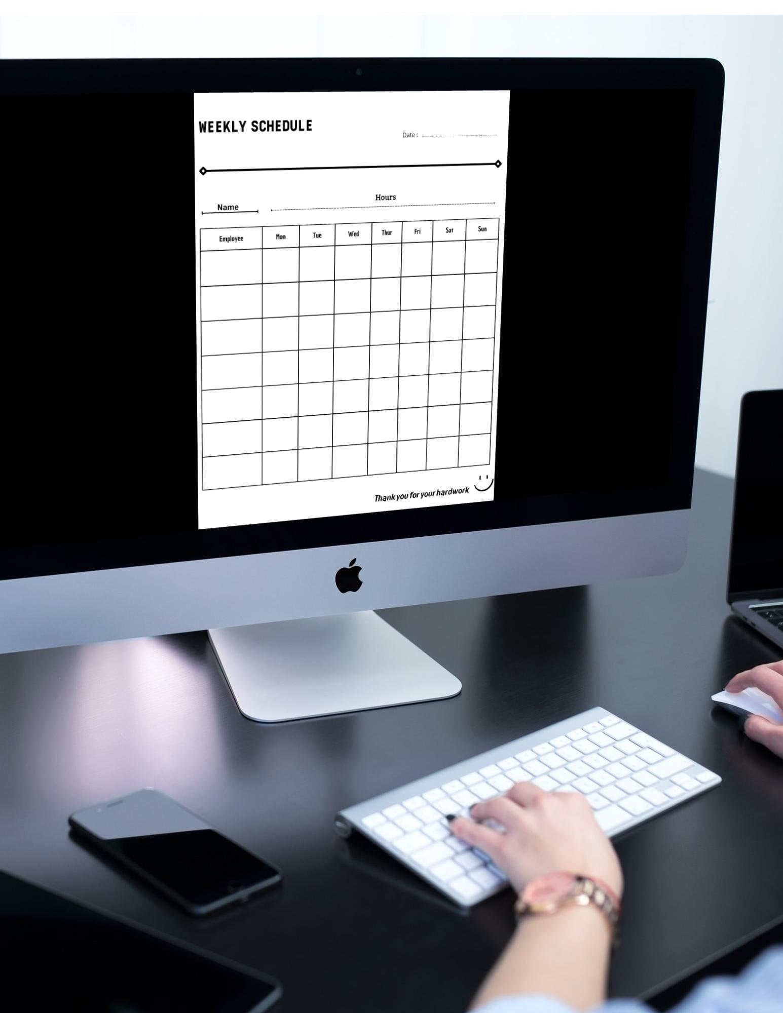 Weekly Schedule for Work Emploi Du Temps Company Schedule - Etsy