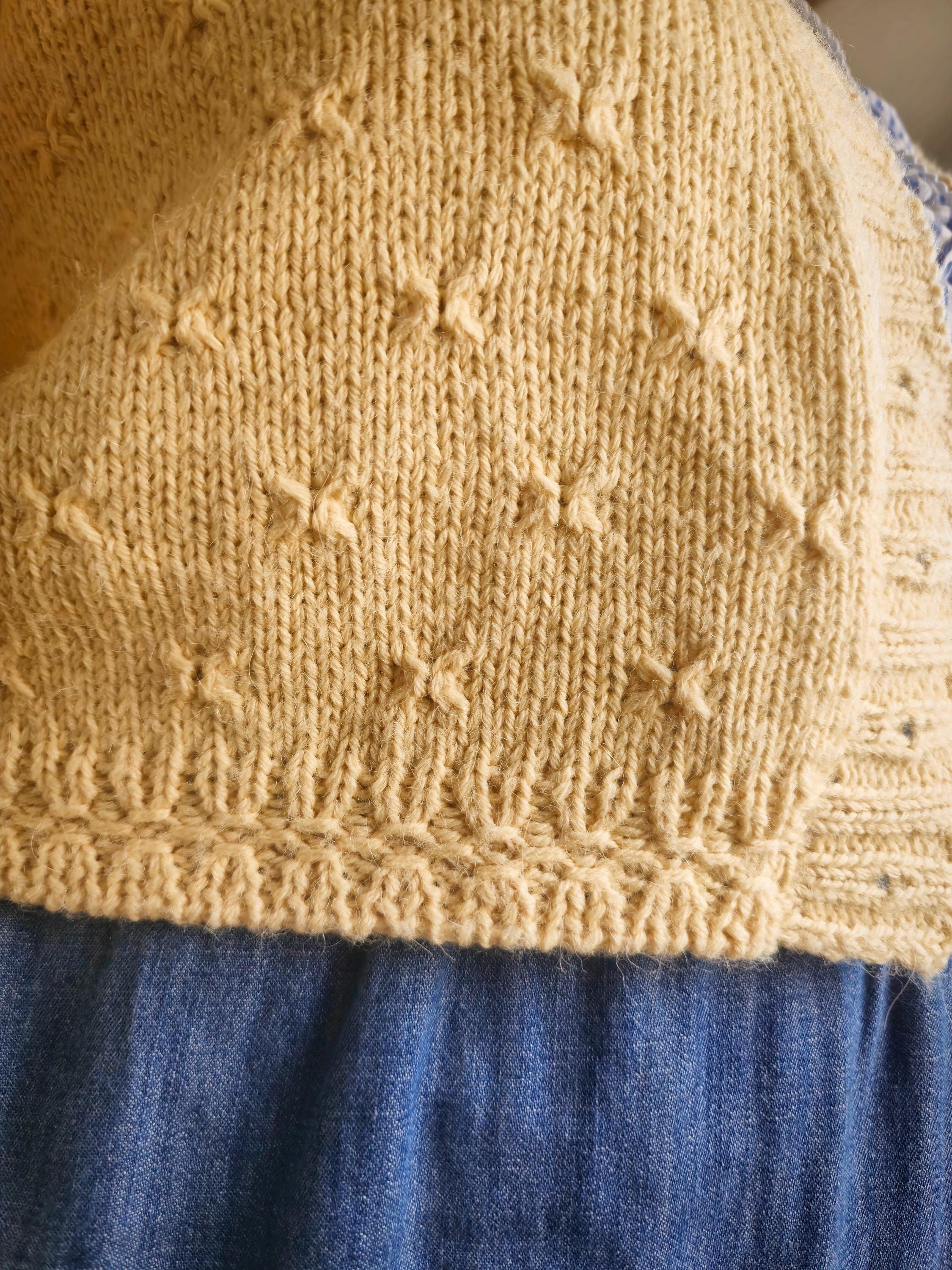 Top Down Drop Shoulder Cardigan With Cabled Flower Details and ...