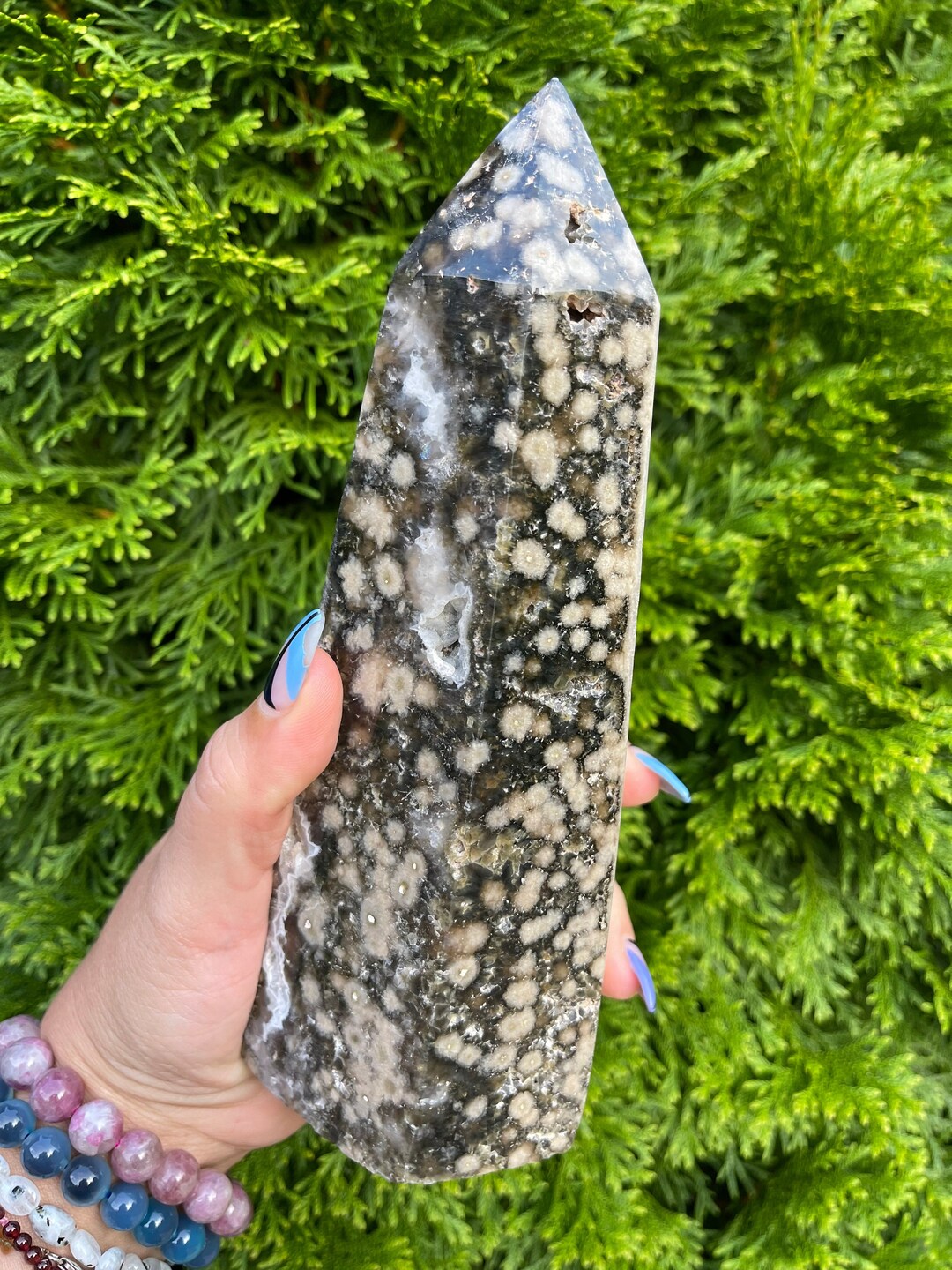 Large Ocean Jasper Tower With Orbicular Pattern. - Etsy