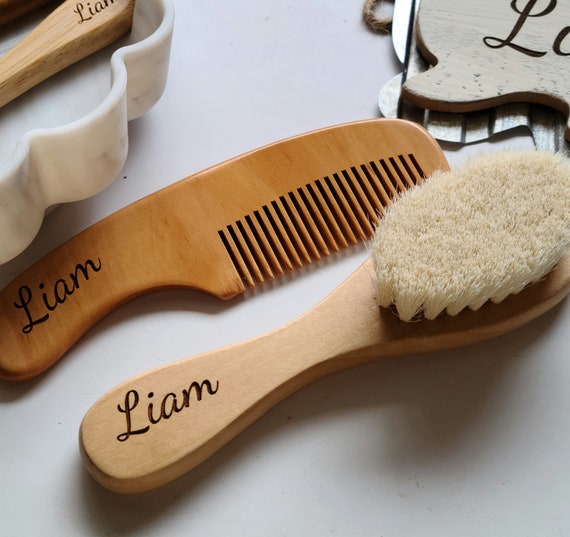 Natural Wood Comb and Brush Set Blank Brush and Comb - Etsy
