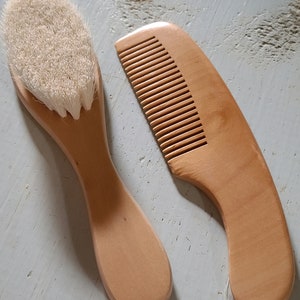 Natural Wood Comb and Brush Set, Blank Brush and Comb, Engravable Brush ...
