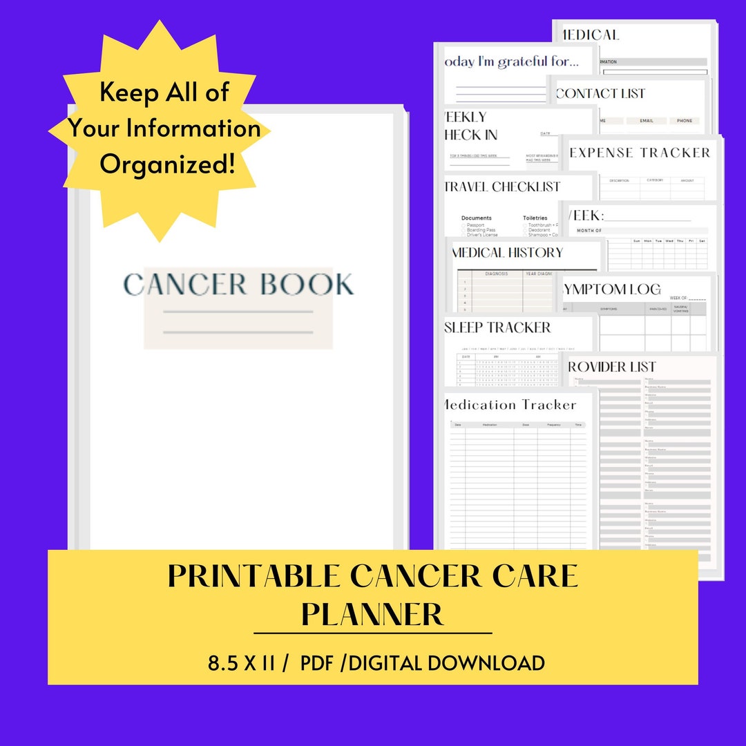 Cancer Care Forms, Cancer Care Organizer, Cancer Care Binder, Cancer ...