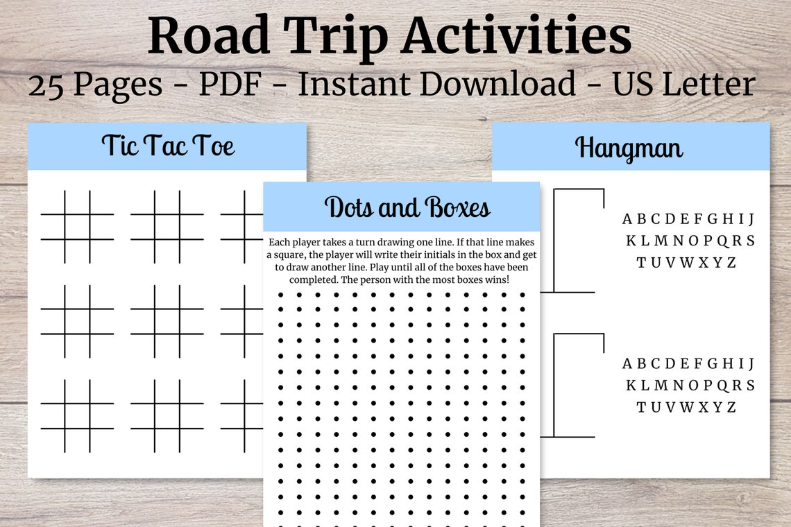 Printable Road Trip Activities, Road Trip Games, Travel Games ...