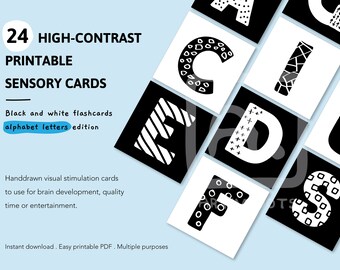 Alphabet Black and White - Etsy