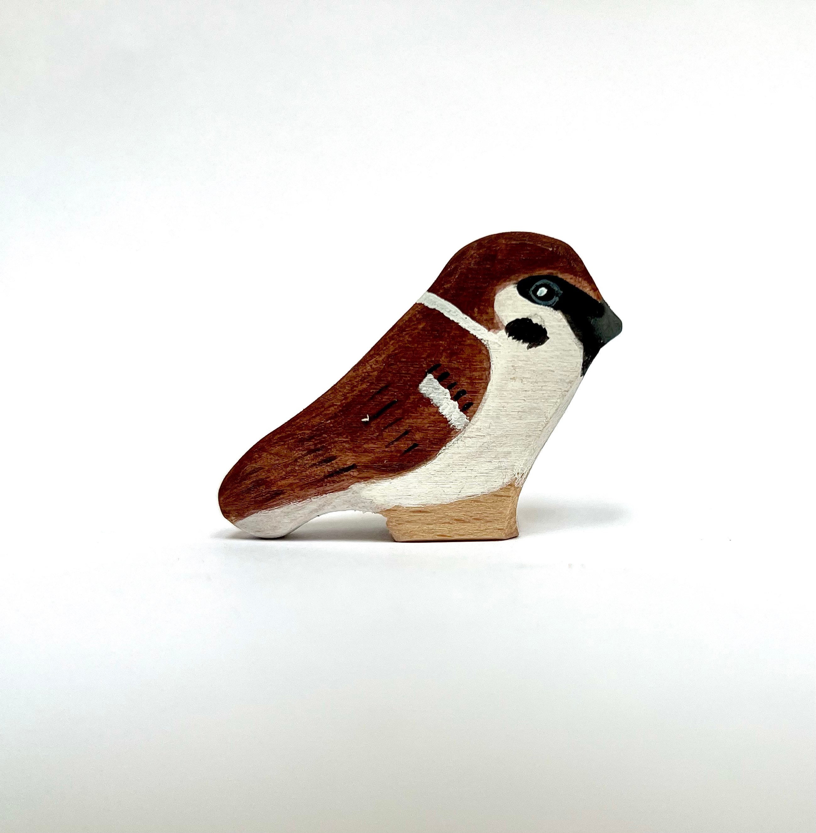 Tree Sparrow Bird Wooden Toy Pretend Play Montessori Waldorf Vegan ...