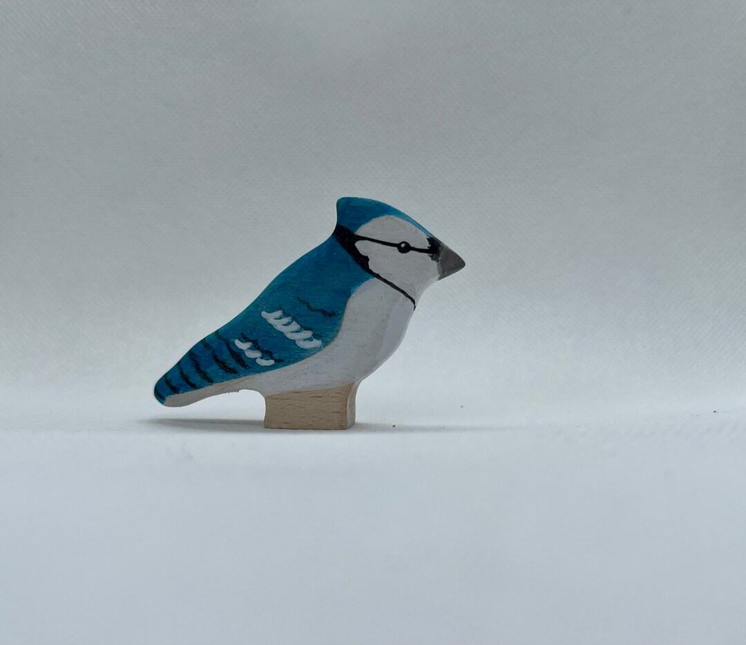 Blue Jay Bird Wooden Toy Pretend Play Montessori Waldorf Vegan Nature ...