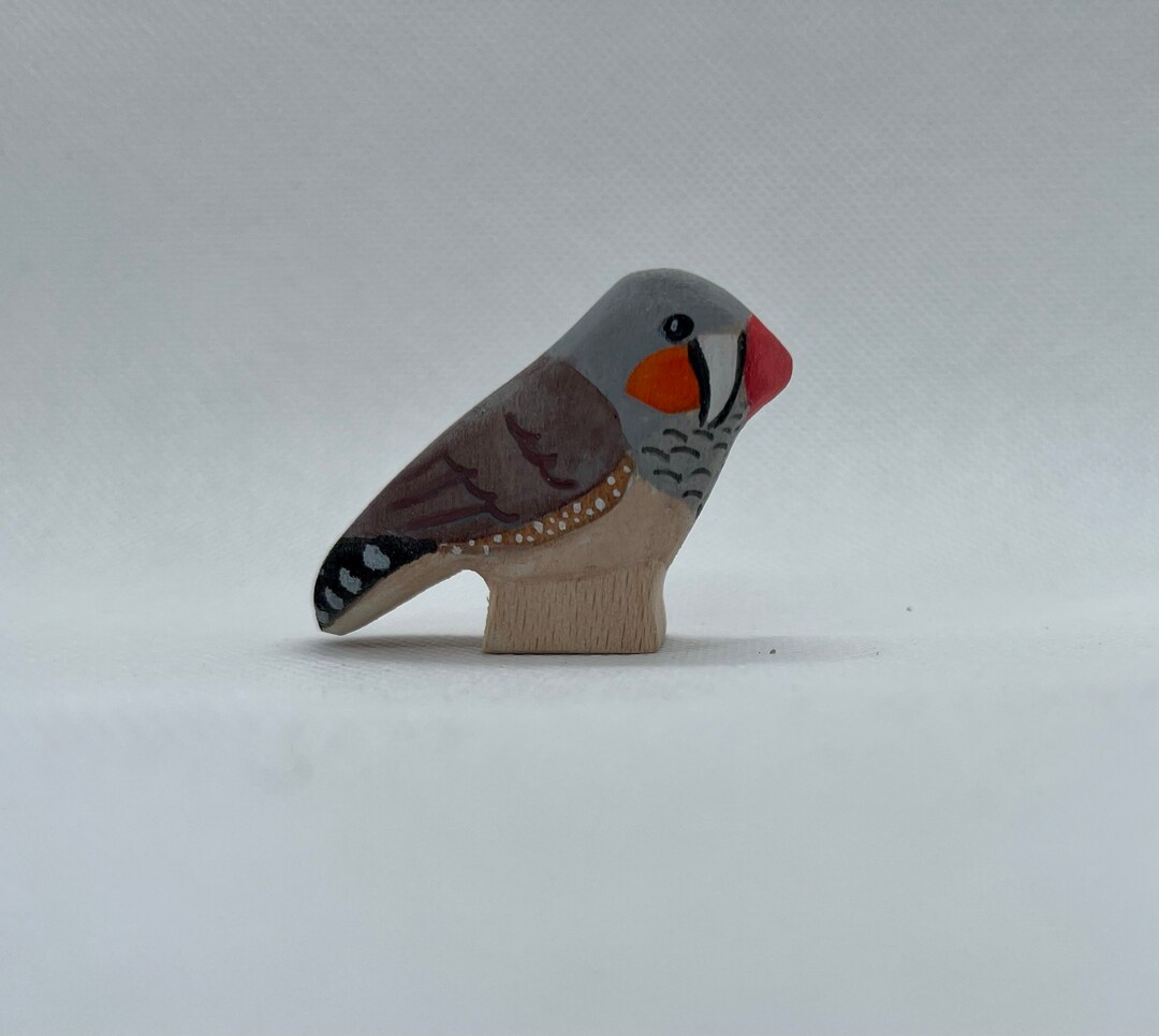Zebra Finch Bird Wooden Toy Pretend Play Montessori Waldorf Vegan ...