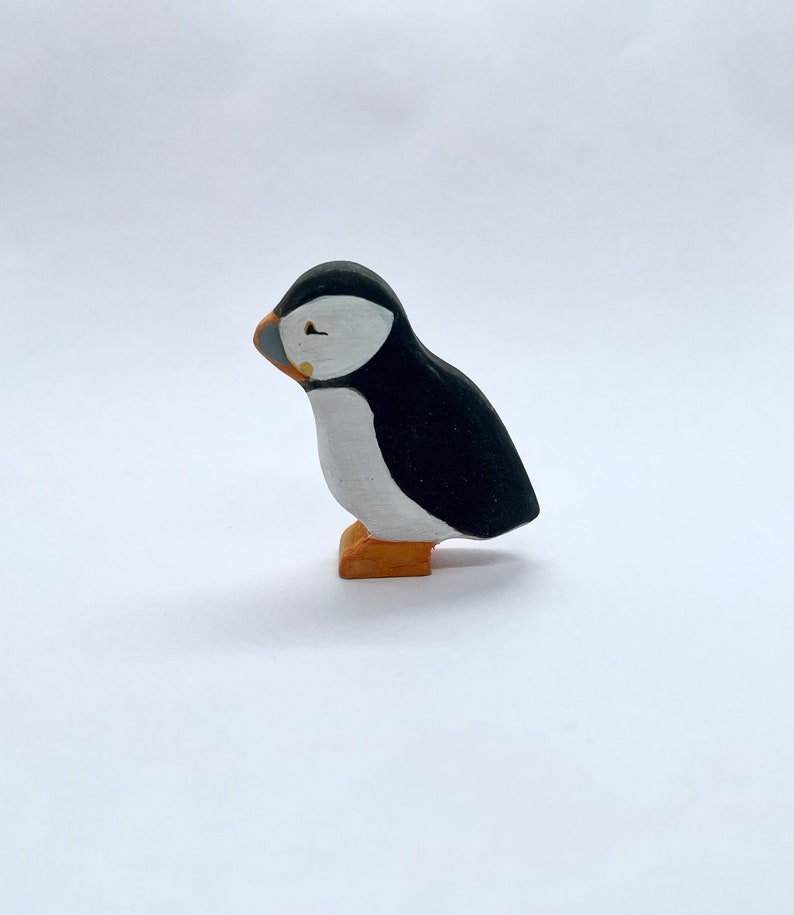Puffin Bird Wooden Toy Pretend Play Montessori Waldorf Vegan Falcon ...
