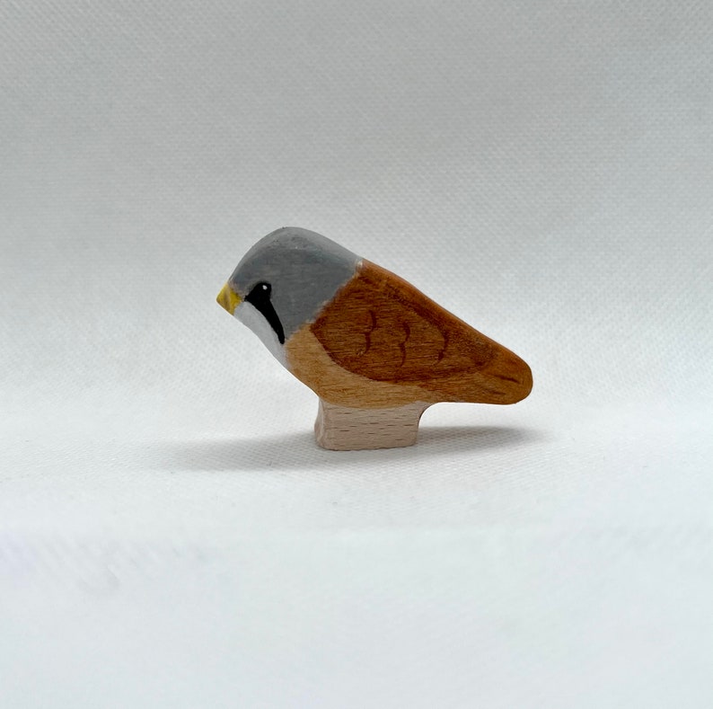 Bearded Tit Bird Wooden Toy Pretend Play Montessori Waldorf Vegan ...